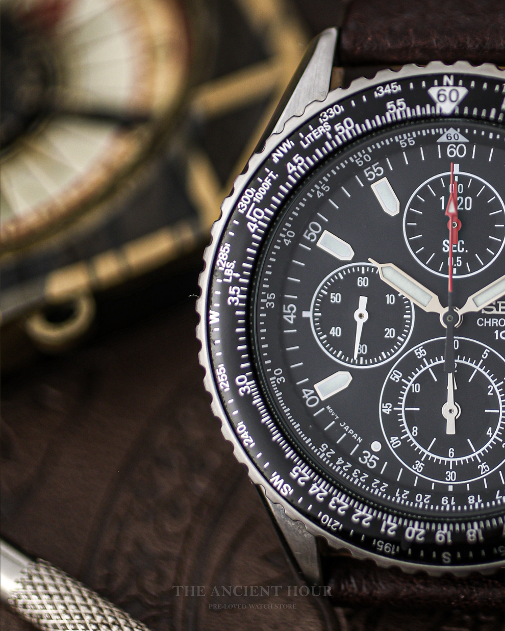Seiko Flightmaster Chronograph 7T92-0CF0 - Blue Dial - Aviator's Watch ...